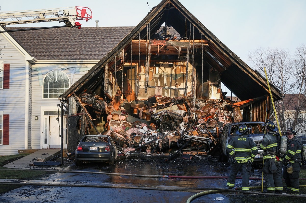 Fire and explosion cause 'extensive damage,' partial collapse at house ...