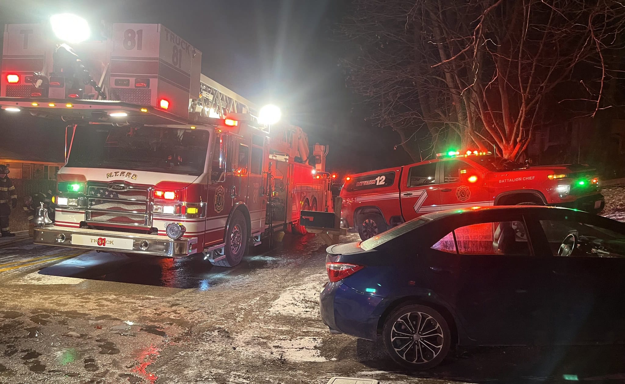 Firefighters battle fire in single-digit temps that left residents ...