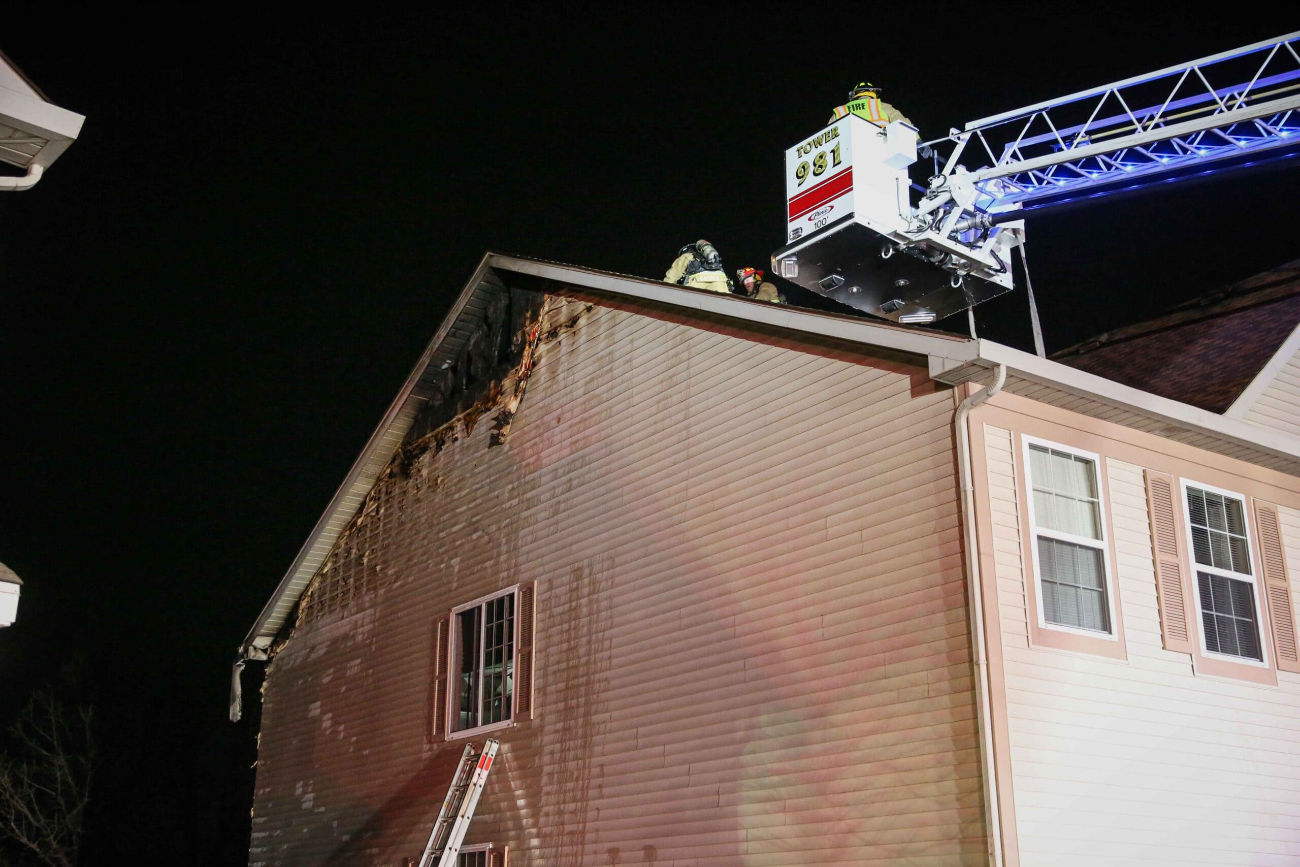 Backyard bonfire and heavy winds spark blaze in Hampshire Friday night