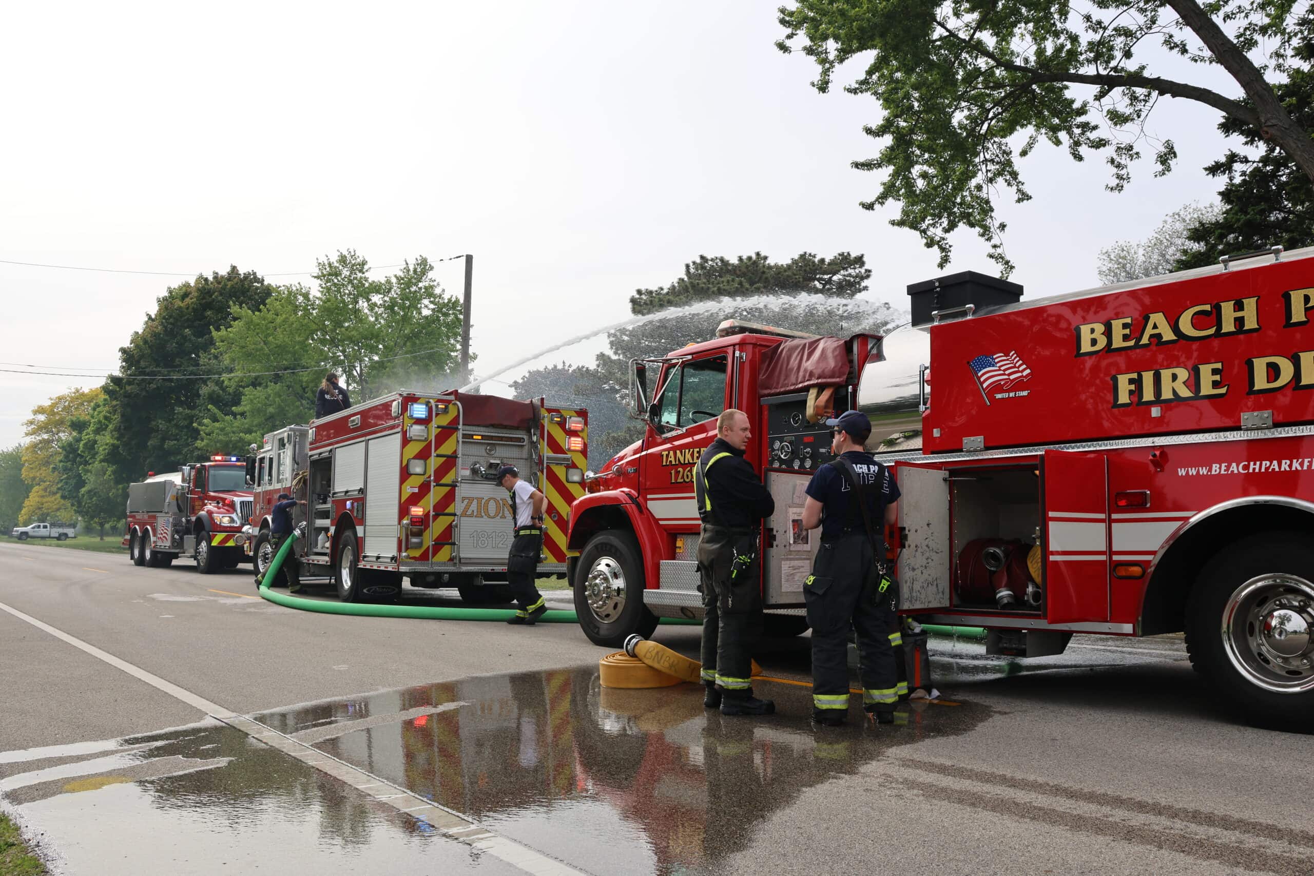 Firefighters from multiple departments spend over an hour battling ...